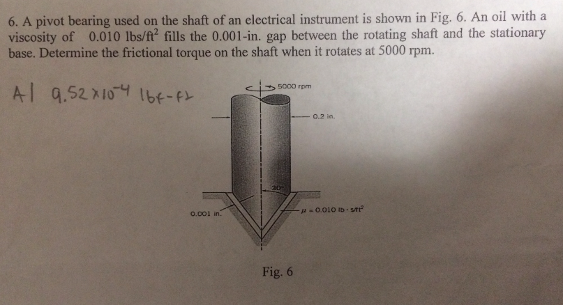 Solved A pivot bearing used on the shaft of an electrical | Chegg.com