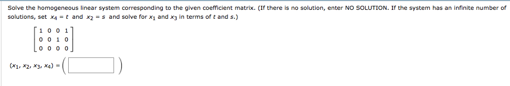 Solved Solve the homogeneous linear system corresponding to | Chegg.com