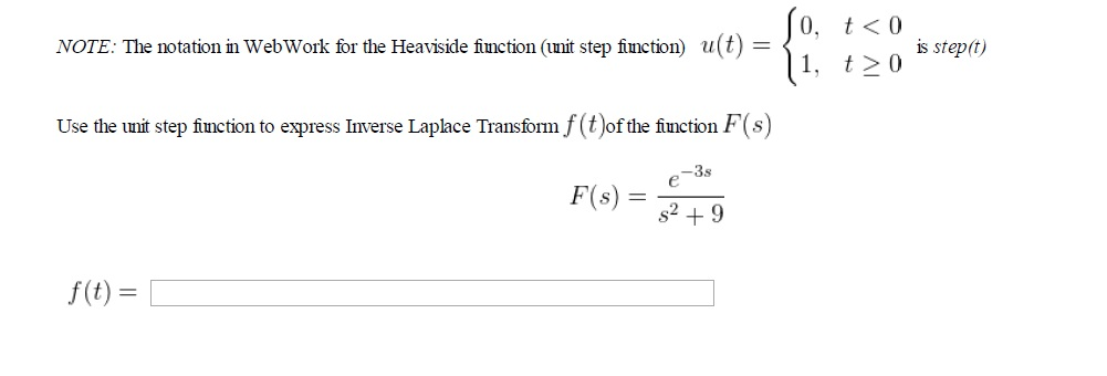 Solved Use the unit step function to express the Inverse | Chegg.com