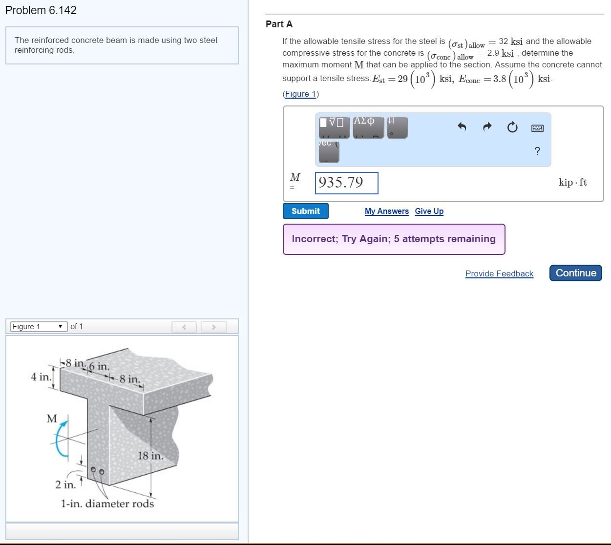 Solved If the allowable tensile stress for the steel is | Chegg.com