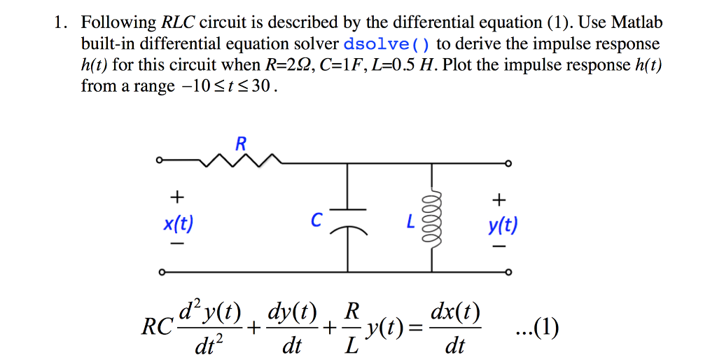 Solved 1 Following RLC Circuit Is Described By The Chegg
