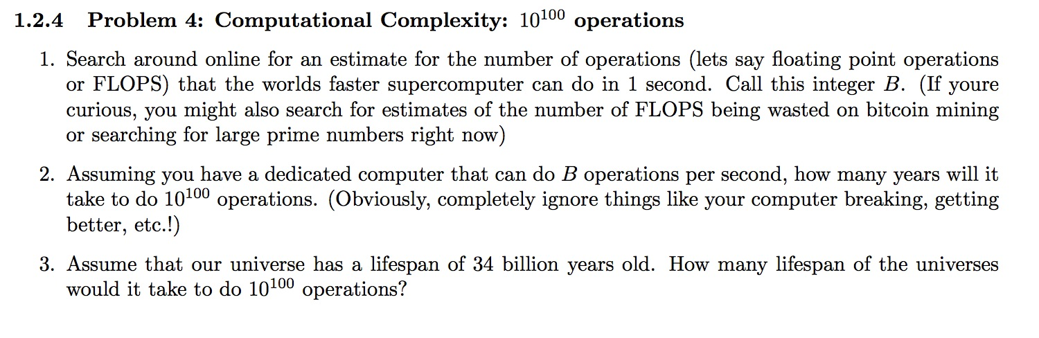 Solved Computational Complexity: l0 100 operations Search | Chegg.com