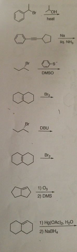 Solved Br DMF 1) Hg(OAc)2 H20 2) NaBH4 | Chegg.com