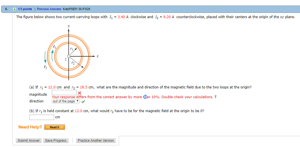 Solved 5. 1/3 points| Previous Answers KatzPSEf1 30.P.029 | Chegg.com