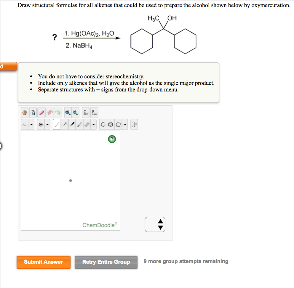 Solved Draw The Structure Of The Major Organic Product Of