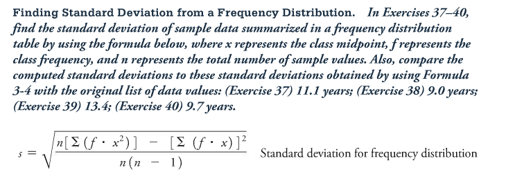 Solved Finding Standard Deviation from a Frequency | Chegg.com