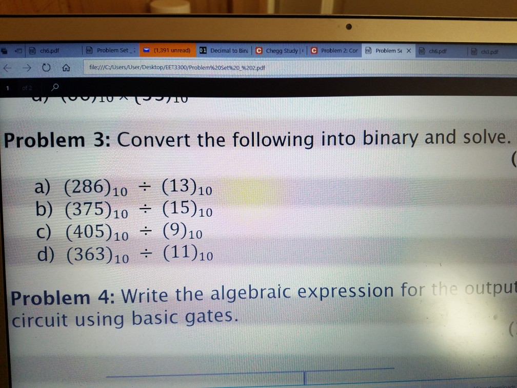 Solved 画Problem Set_ (1,391 unread) D D crnal to Bin O chegg | Chegg.com