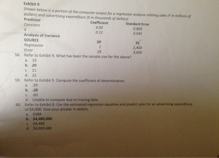 Solved Exhibit 9 Shown below is a portion of the computer | Chegg.com