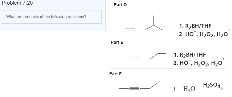 Solved Problem 7.20 Part D What are products of the | Chegg.com