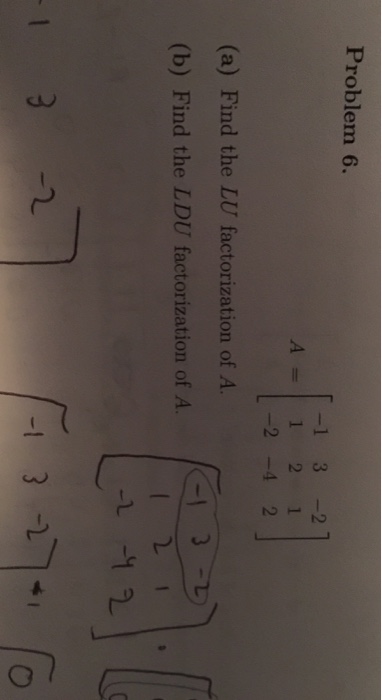 Solved (a) Find the LU factorization of A. (B) Find | Chegg.com