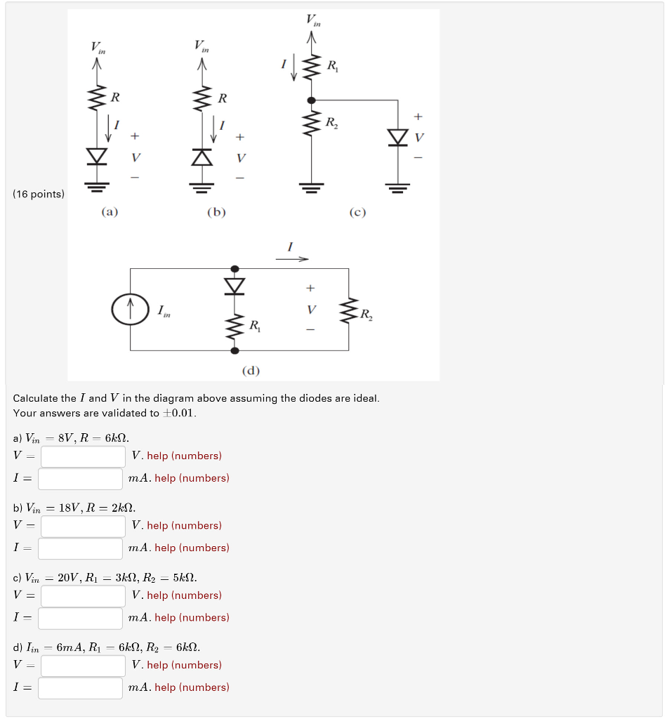 Solved RI (16 points) R2 RI Calculate the 1 and 厂in the | Chegg.com