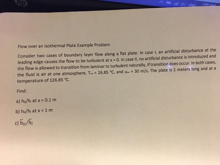 Solved Consider two cases of boundary layer flow along a | Chegg.com Solved Consider two cases of boundary layer flow along a | Chegg.com