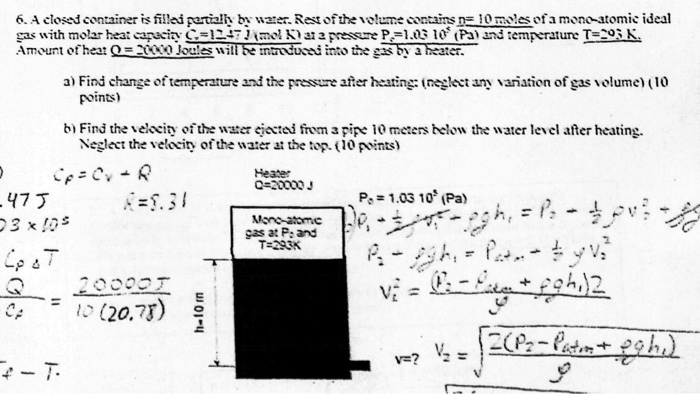 Solved A closed container is filled partially by water. Rest | Chegg.com