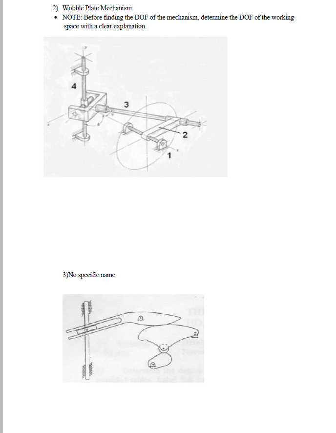 Wobble Plate Mechanism. Note: Before finding the DOF | Chegg.com