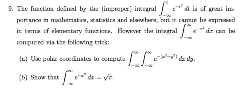 Solved The function defined by the (improper) integral | Chegg.com