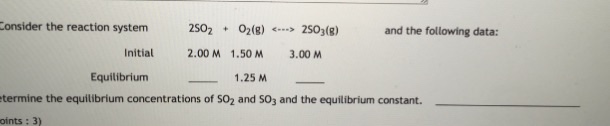 Solved consider the reaction system 2SO2 + O2 | Chegg.com