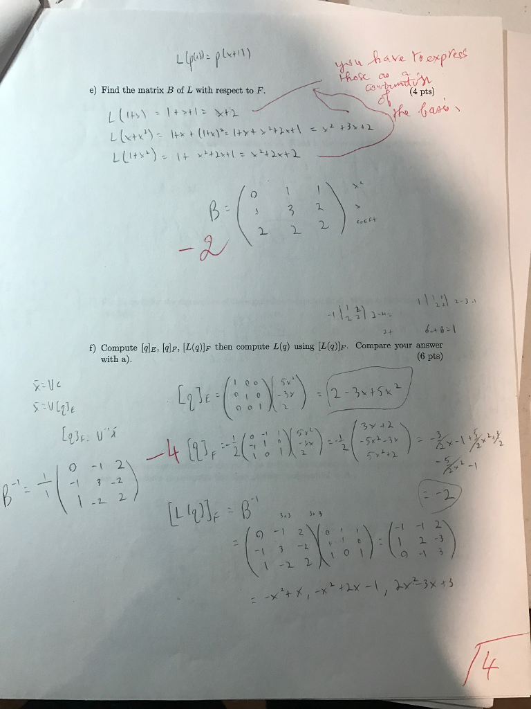 Solved lt )) 2-3()5) 4. Let L : P3 → P3 be the linear | Chegg.com