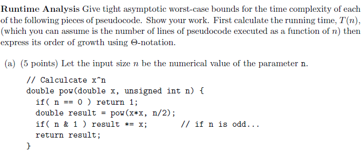 Runtime Analysis Give tight asymptotic worst-case | Chegg.com