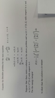 Solved Consider the dirichlet problem for the wave equation: | Chegg.com