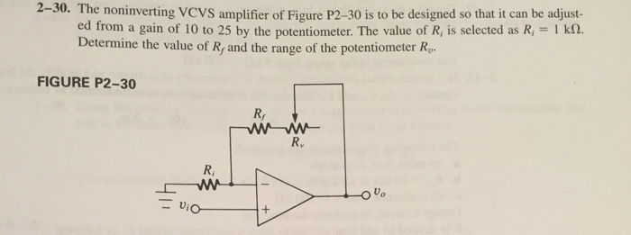 Solved 2-30. The noninverting VCVS amplifier of Figure P2-30 | Chegg.com
