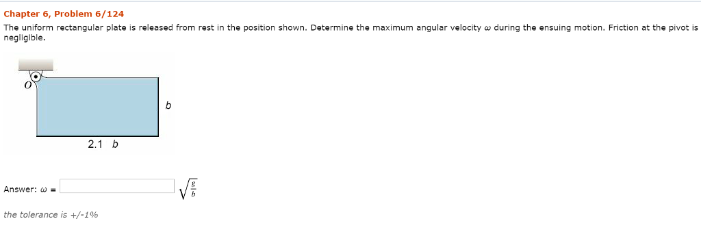 Solved The uniform rectangular plate is released from rest | Chegg.com