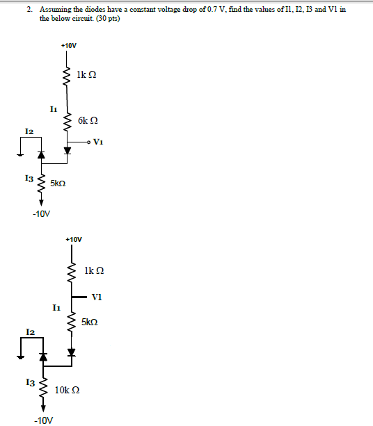 Solved 2. Assuming the diodes have a constant voltage drop | Chegg.com