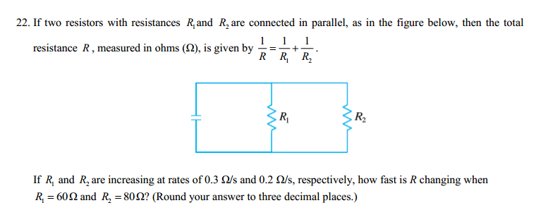 Solved 22. If two resistors with resistances R1 and R2, are | Chegg.com