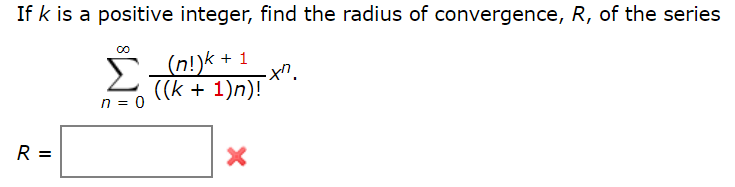 Solved If k is a positive integer, find the radius of | Chegg.com