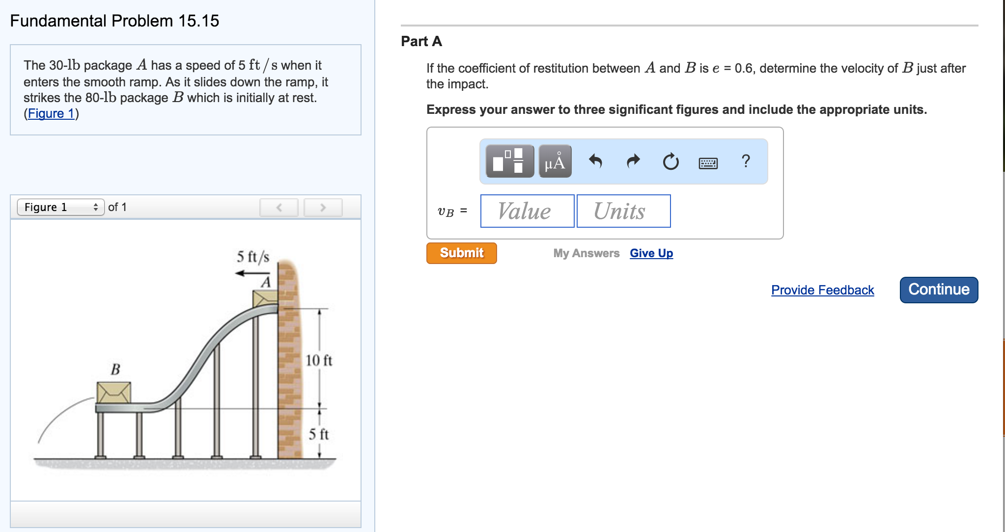 Solved The 30-lb package A has a speed of 5 ft/s when it | Chegg.com