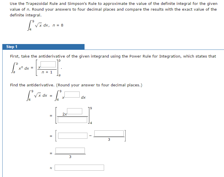 Solved Use the Trapezoidal Rule and Simpsons Rule to | Chegg.com