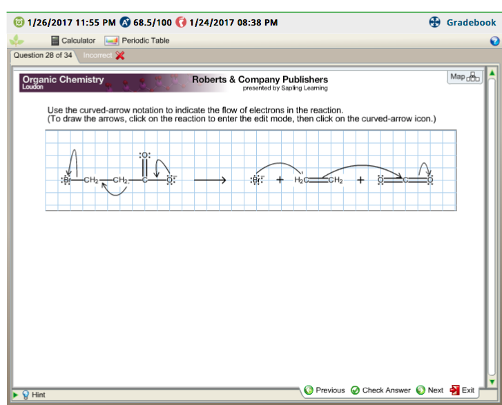 Solved Use the curved-arrow notation to indicate the flow of | Chegg.com