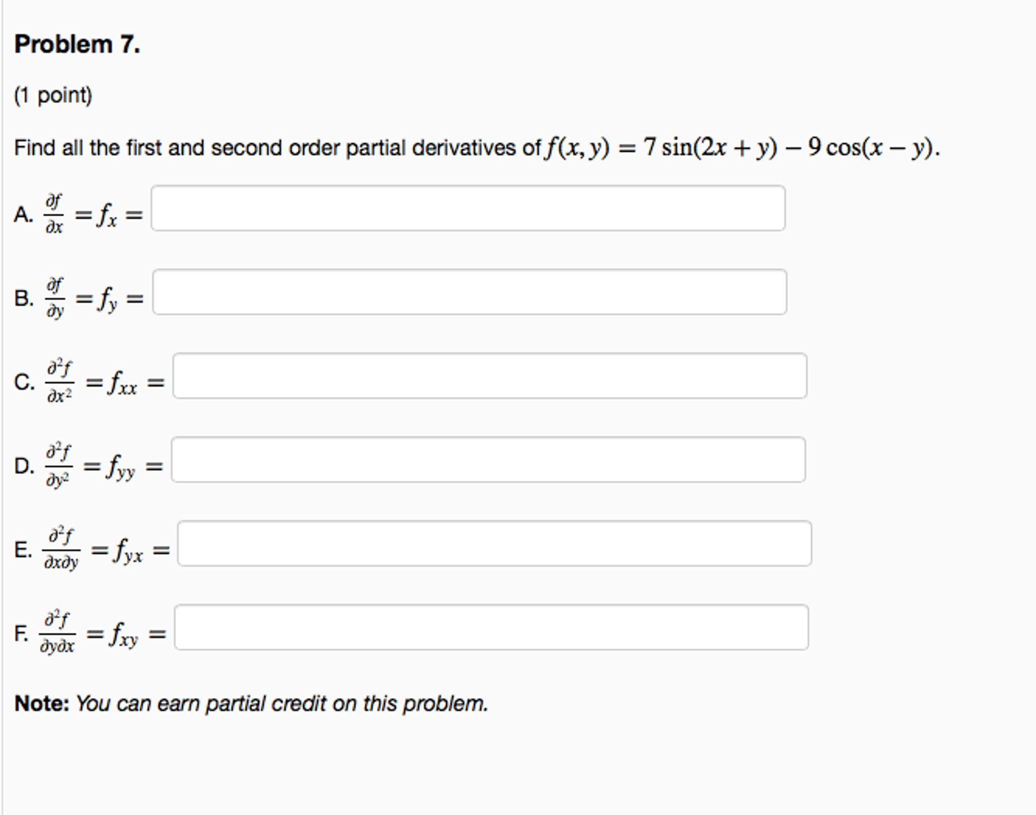 Solved Find all the first and second order partial | Chegg.com