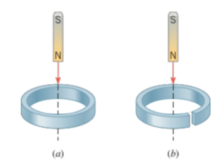 Solved The drawing shows a bar magnet falling through a | Chegg.com