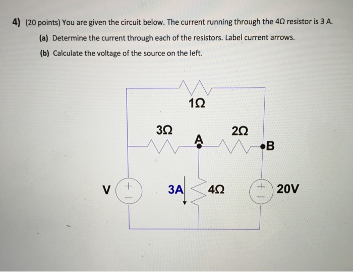 Solved 4) (20 points) You are given the circuit below. The | Chegg.com