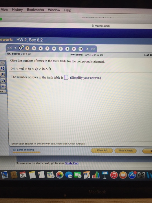 Solved View History Bookmarks Window Help 슬 mathxl.com | Chegg.com