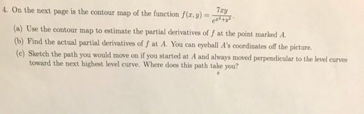 Solved Try 4. On the next page is the contour map of the | Chegg.com