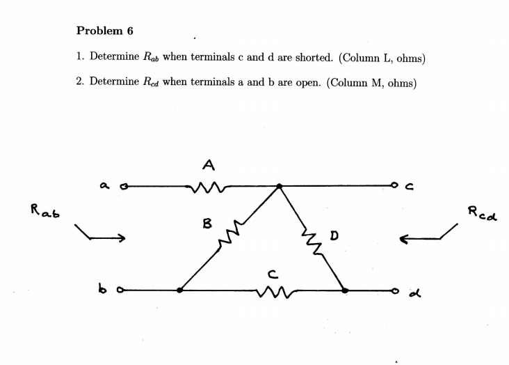 Solved Determine R_ab when terminals c and d are shorted. | Chegg.com