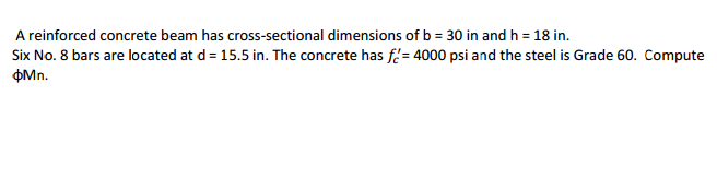 Solved A reinforced concrete beam has cross-sectional | Chegg.com