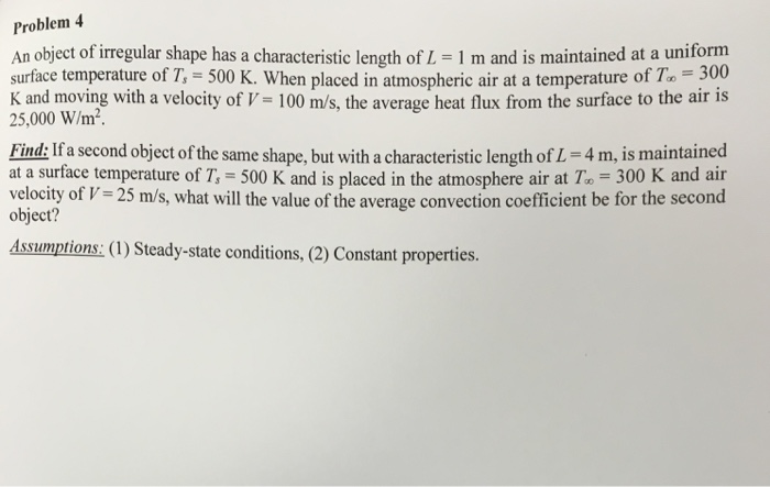 Solved An object of irregular shape has a characteristic | Chegg.com