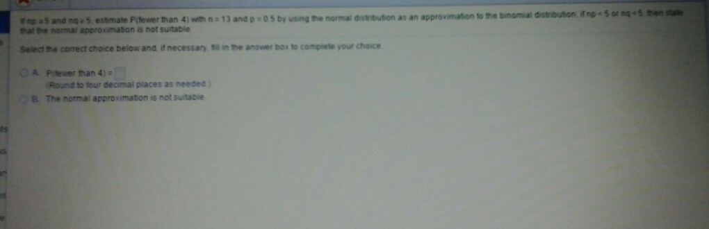 Solved If np Greaterthanorequalto 5 and nq | Chegg.com
