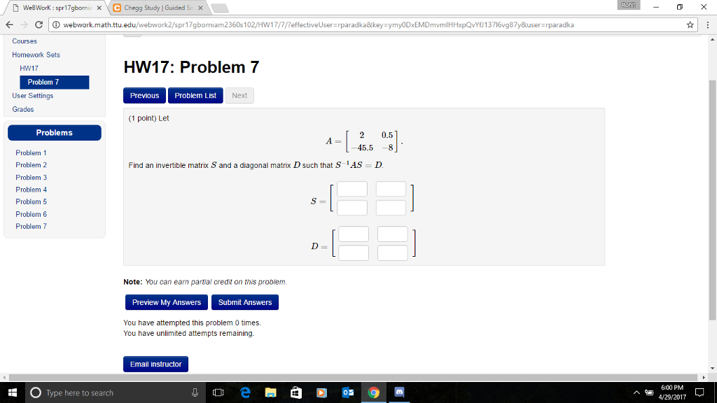 Solved D WeBWorK spr 17gbormie x C Chegg study IGuided Sc x | Chegg.com Solved D WeBWorK spr 17gbormie x C Chegg study IGuided Sc x | Chegg.com