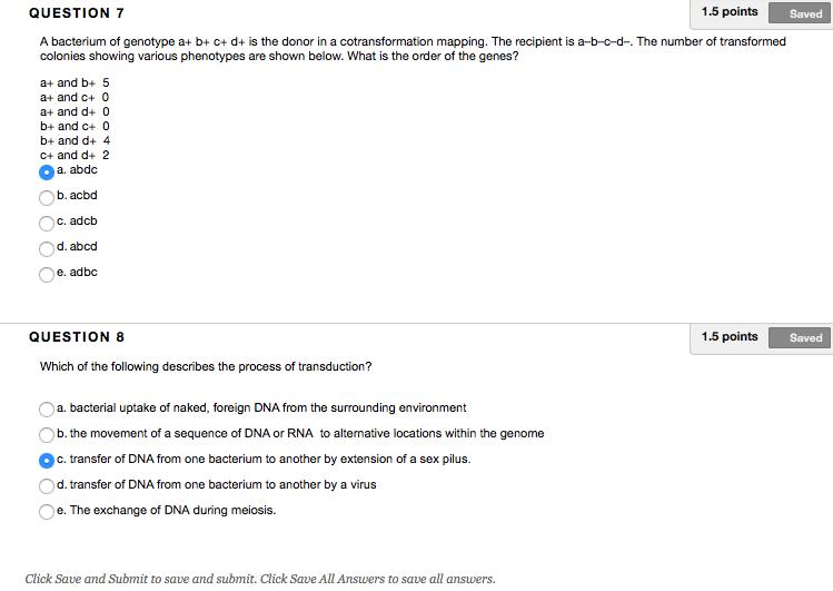 Solved A bacterium of genotype a+ b+ c+ d+ is the donor in a | Chegg.com