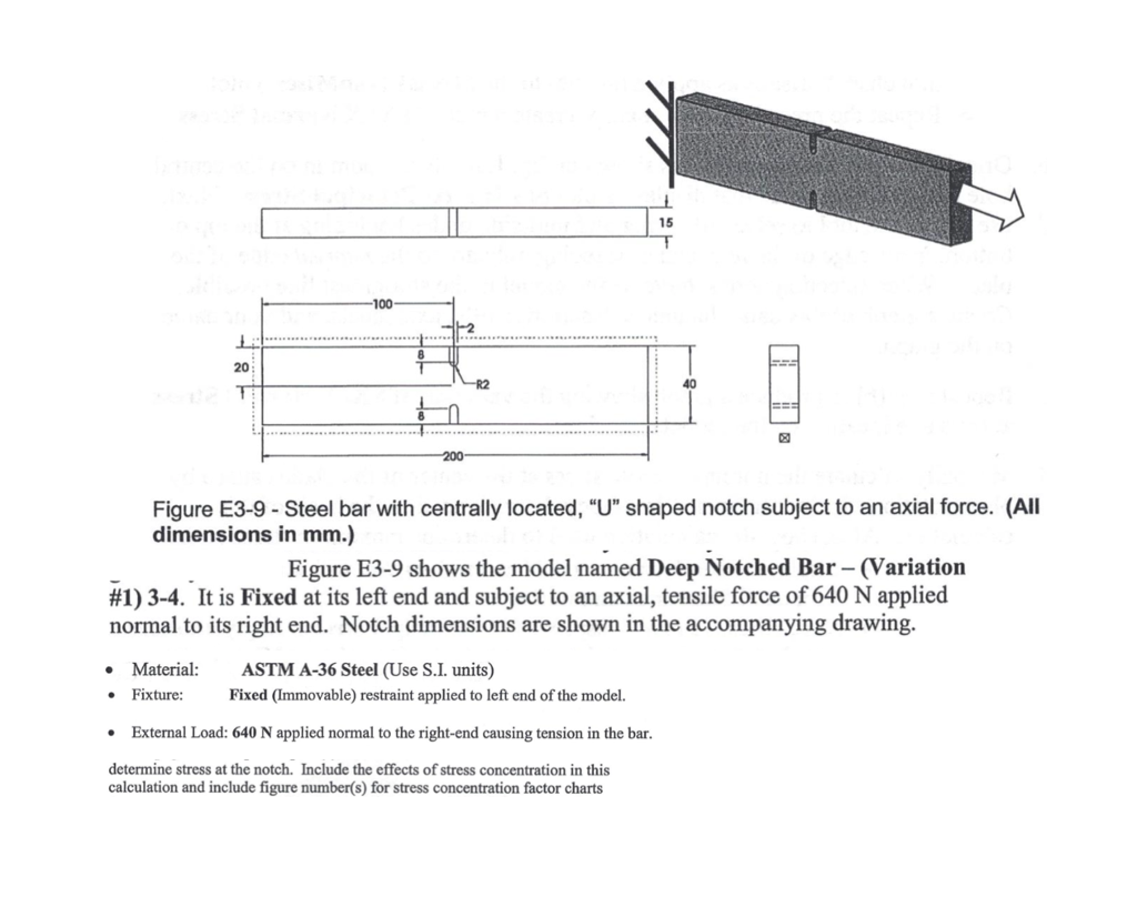 Solved Steel bar with centrally located, "U" shaped notch | Chegg.com