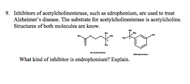 Solved 9. Inhibitors of acetylcholinesterase, such as | Chegg.com