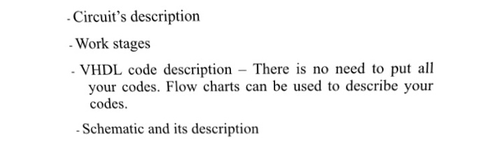 Solved Circuit's description Work stages VHDL code | Chegg.com