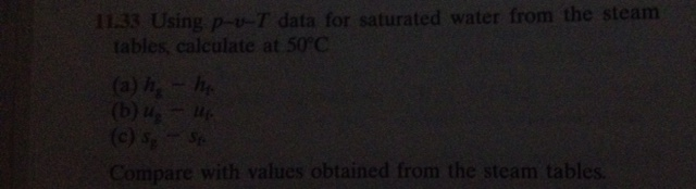 Solved Using p-v-T data for saturated water, calcullate at | Chegg.com