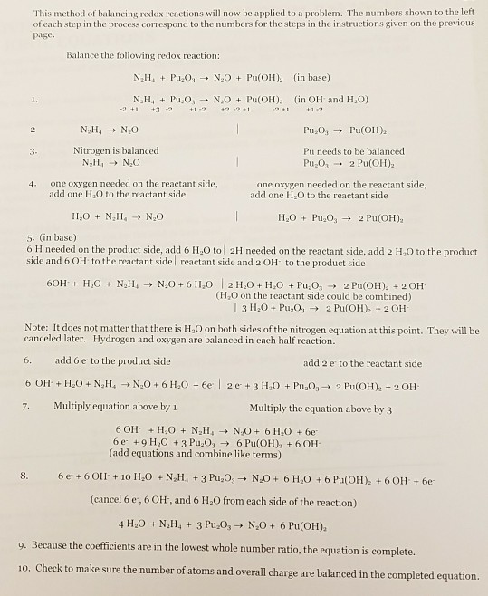 Solved This method of balancing redox reactions will now be | Chegg.com
