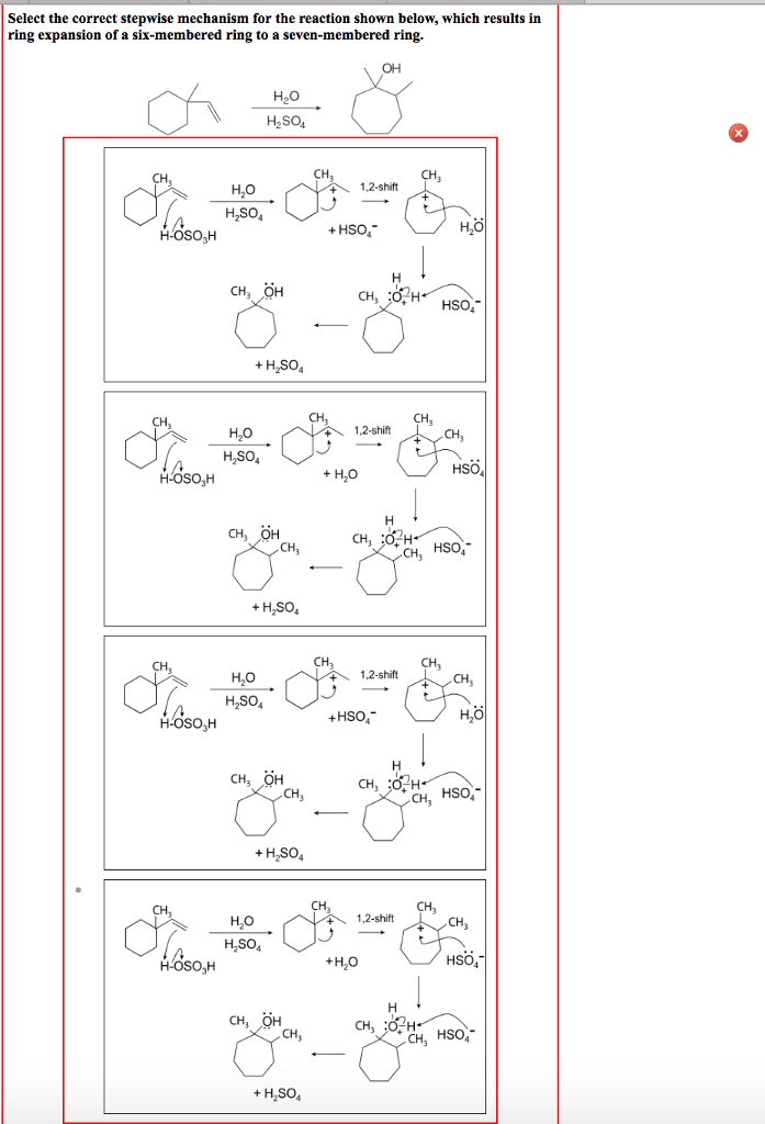 Solved Select the correct stepwise mechanism for the | Chegg.com