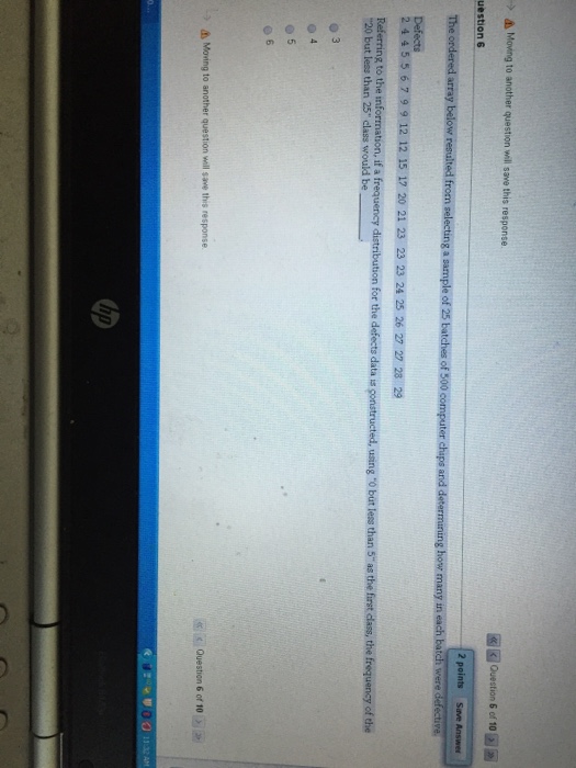Solved The ordered array below resulted from selecting a | Chegg.com