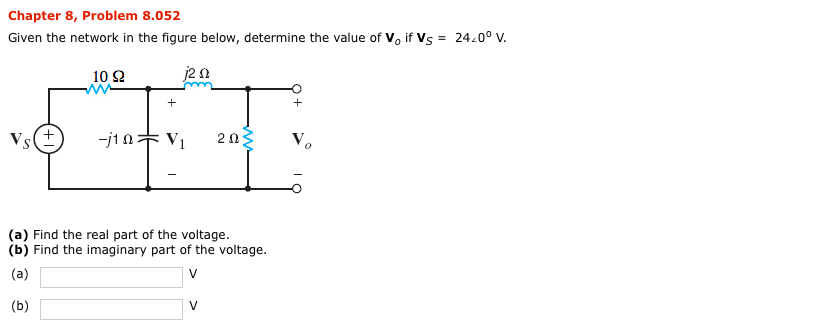 Solved Chapter 8, Problem 8.052 Given the network in the | Chegg.com
